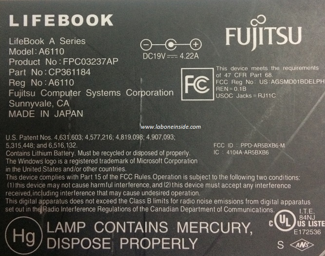 Fujitsu LifeBook A6110 bios bin | Lab-One
