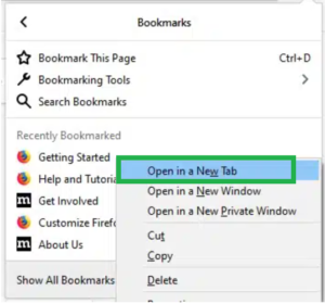 How To Open Firefox Bookmark In New Tab | Lab-One