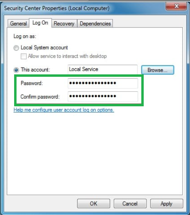 Windows Security Center Service Can’t Be Started